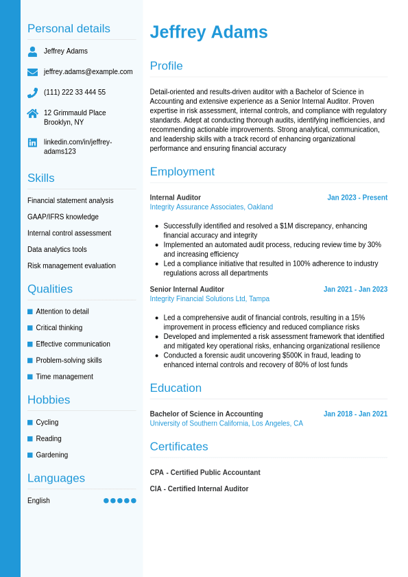 Resume examples | Jobseeker