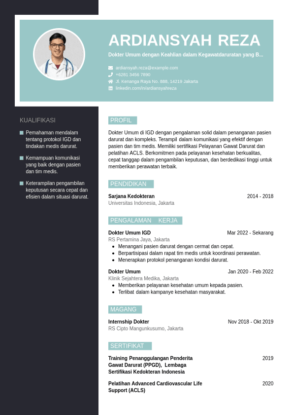 Contoh CV Dokter | Jobseeker