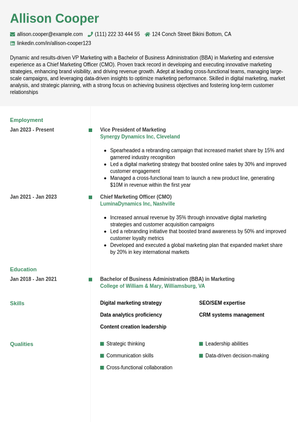Resume Examples | Jobseeker