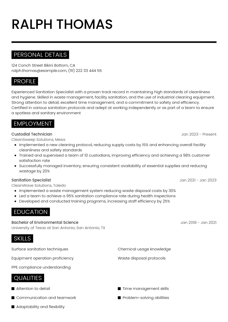 Cleaning Resume Writing Guide & Tips | Jobseeker