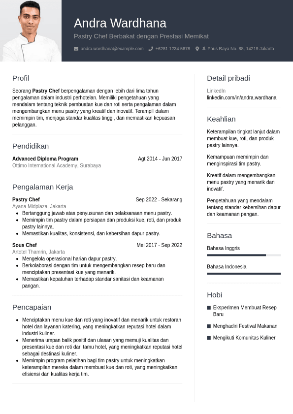 Contoh CV Koki | Jobseeker