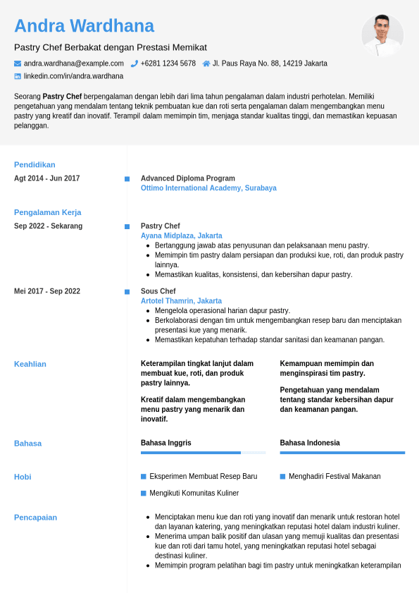 Contoh CV Koki | Jobseeker