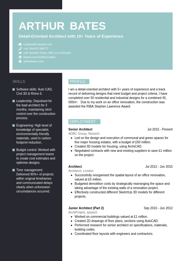 CV Example Architecture | Jobseeker