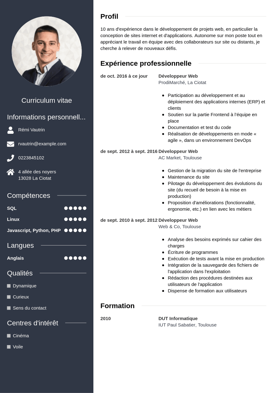 Modèles de CV | Jobseeker