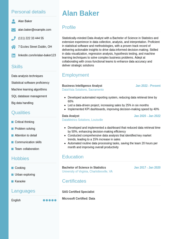 Kinobi Resume Example | Jobseeker
