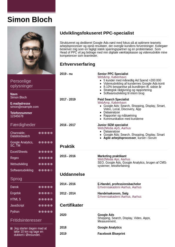 CV-skabeloner | Jobseeker