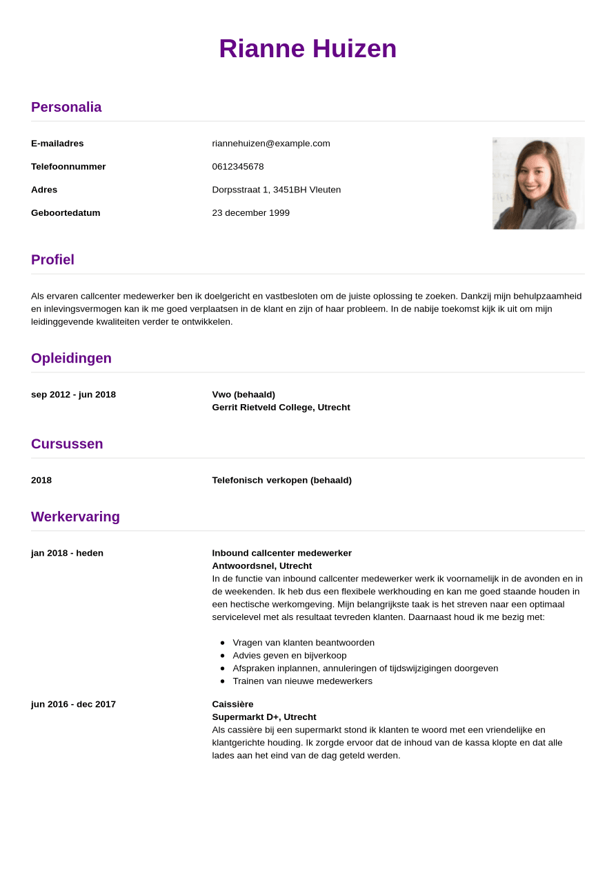CV-templates en lay-outs | Jobseeker