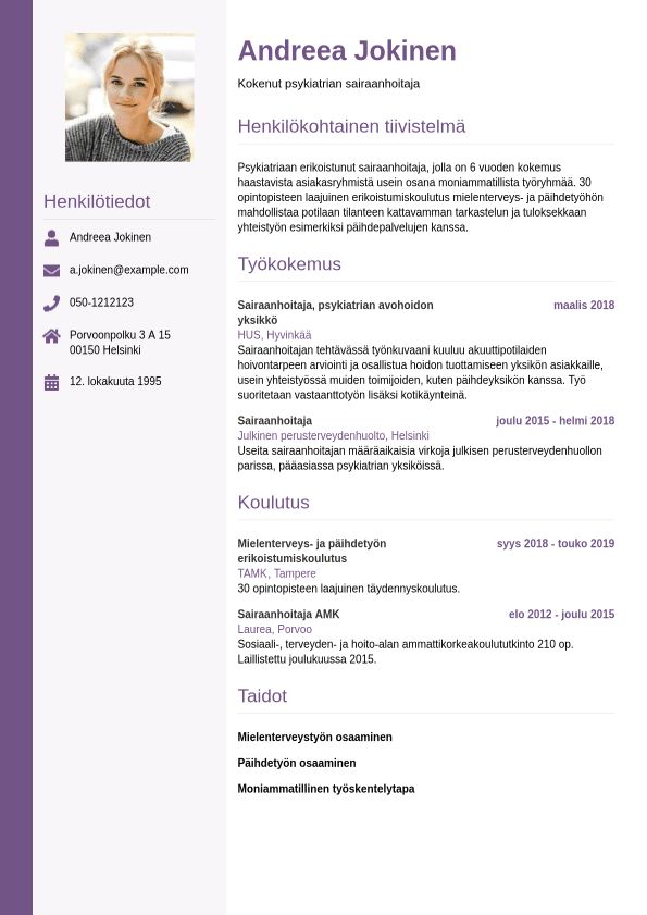 CV-mallipohjat | Jobseeker