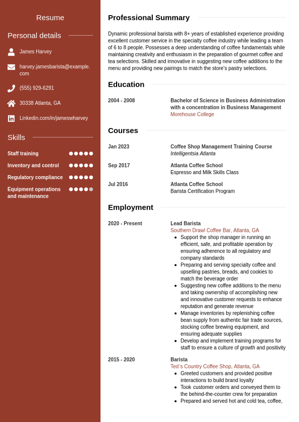Kinobi Resume Example | Jobseeker