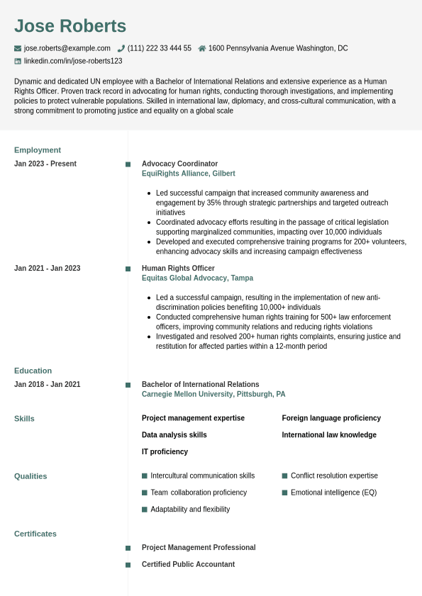 Amazon Resume Example | Jobseeker
