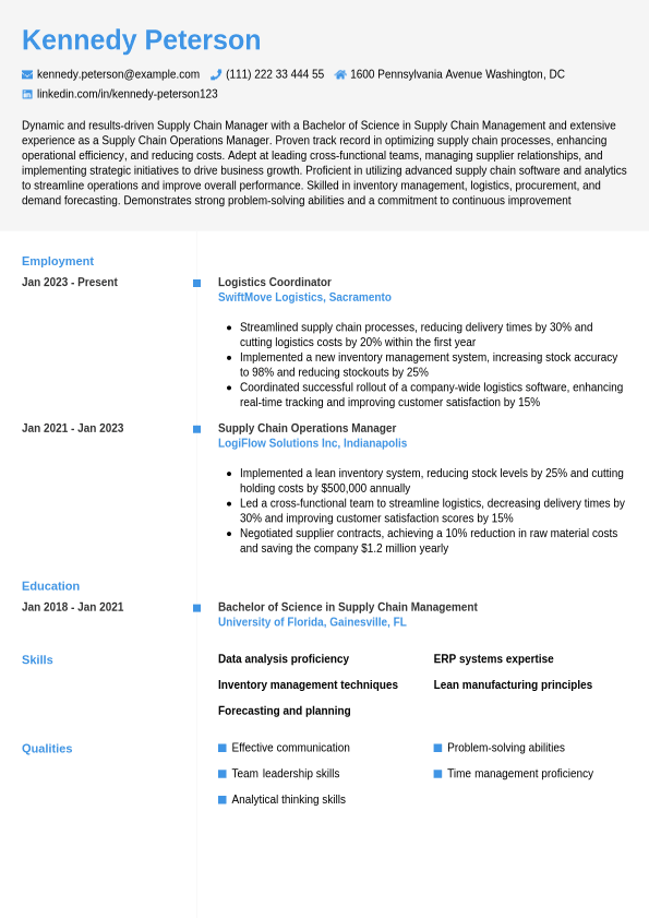 Supply Chain Resume Writing Guide & Tips | Jobseeker