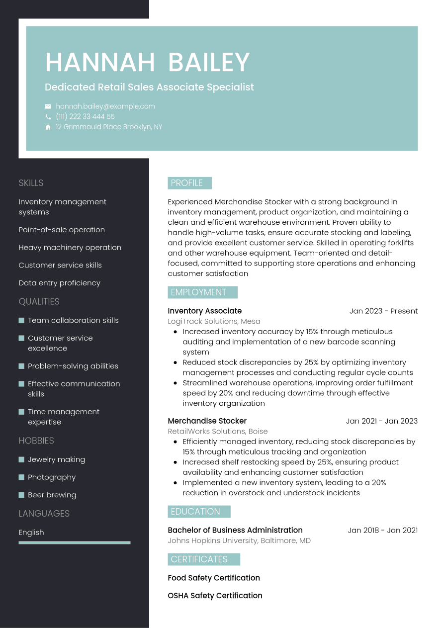 Costco Resume Example | Jobseeker