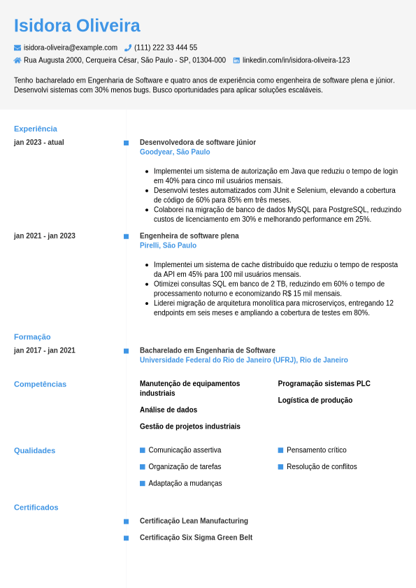 Currículo para Michelin: guia e exemplos | Jobseeker
