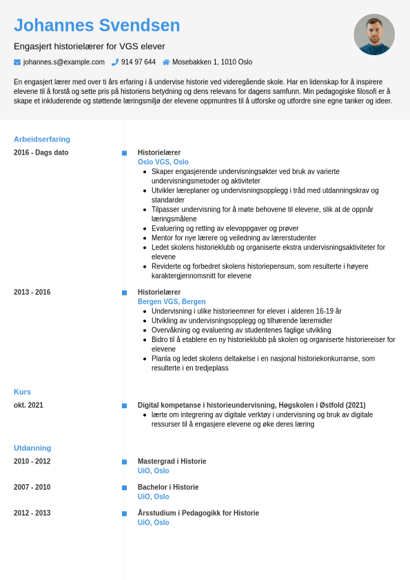 CV eksempel lærer | Jobseeker