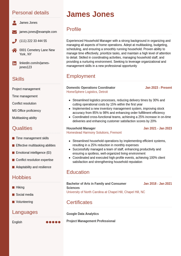 Resume examples | Jobseeker