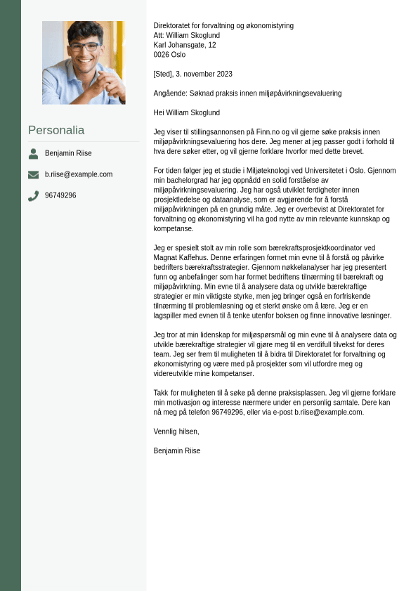 Jobbsøknad eksempler | Jobseeker