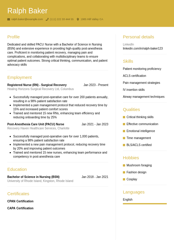 Resume examples | Jobseeker