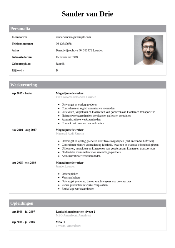 Cv-templates en lay-outs | Jobseeker