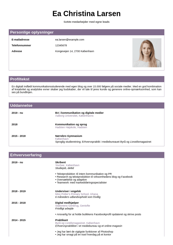 CV-skabeloner | Jobseeker