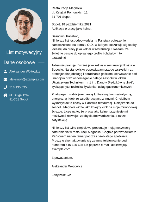 Przykłady listów motywacyjnych | Jobseeker