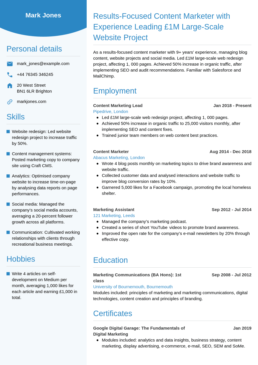 CV Templates and Layouts for a Beautiful CV | Jobseeker