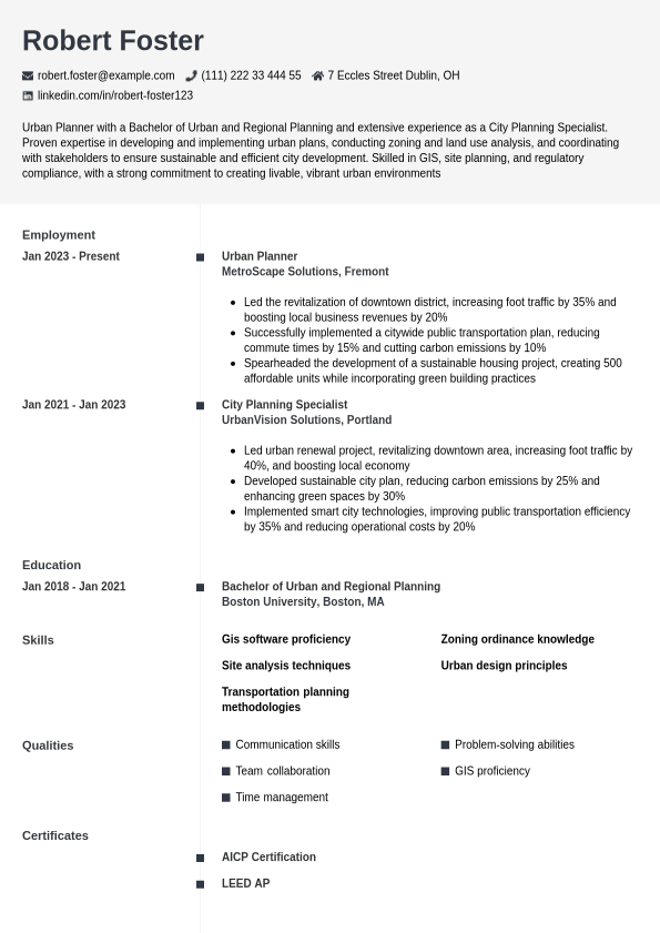 Uber Eats Resume Example | Jobseeker