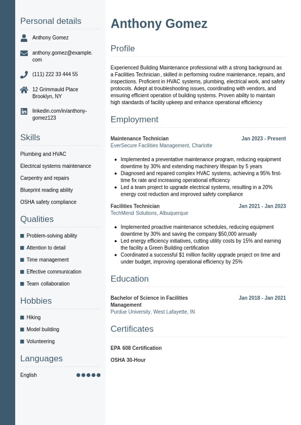 Brewer Resume Example | Jobseeker