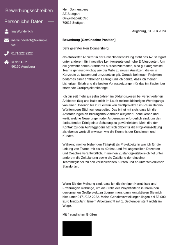 Bewerbungsschreiben-Beispiel für Schüler | Jobseeker