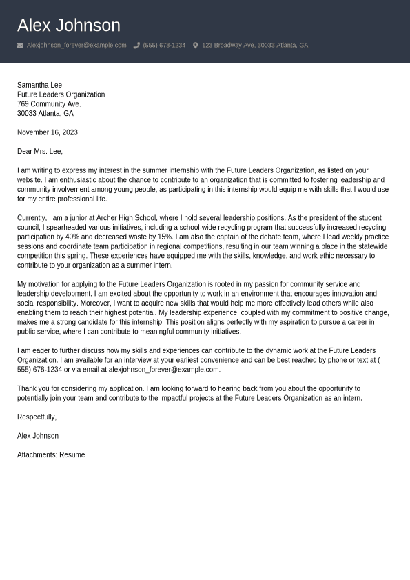 Cover letter examples | Jobseeker