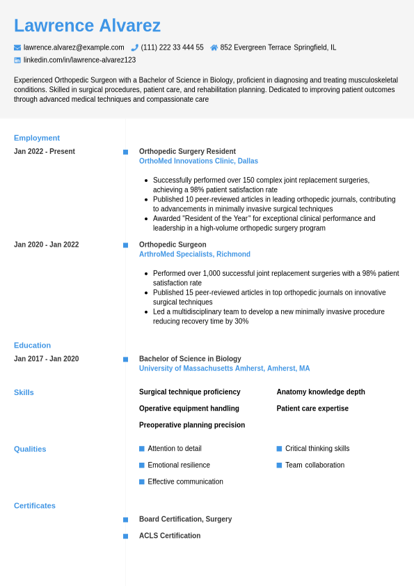 Surgeon Resume Writing Guide & Tips | Jobseeker