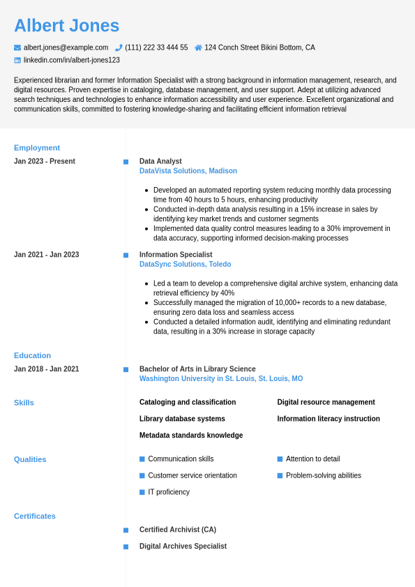 Librarian Resume Writing Guide & Tips | Jobseeker