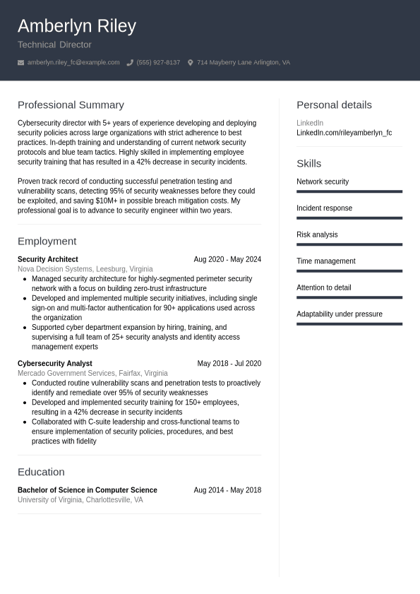 Federal Resume Example | Jobseeker