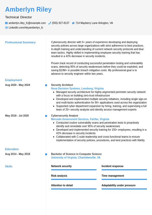 Federal Resume Example | Jobseeker