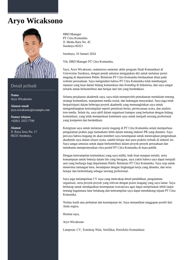 Contoh Surat Lamaran Kerja | Jobseeker