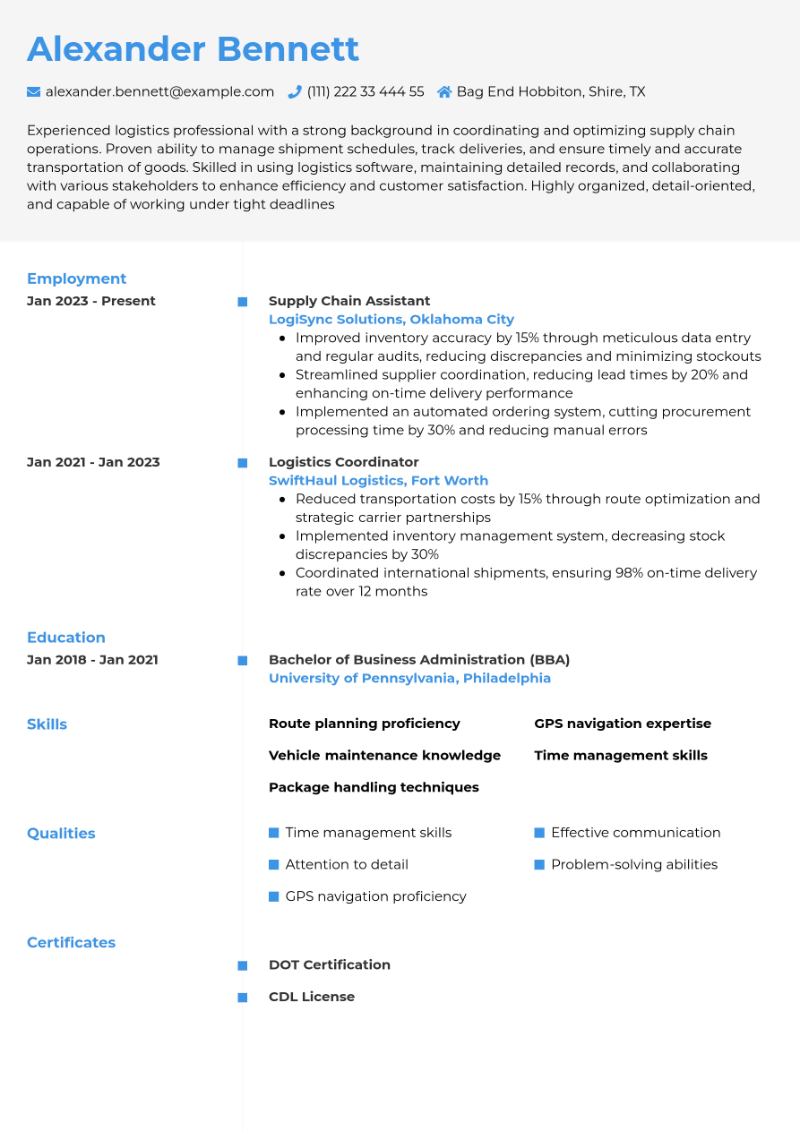Courier Resume Writing Guide & Tips | Jobseeker