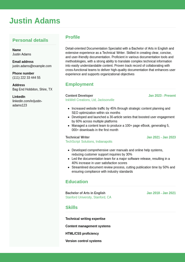 Documentation Specialist Resume Writing Guide & Tips | Jobseeker