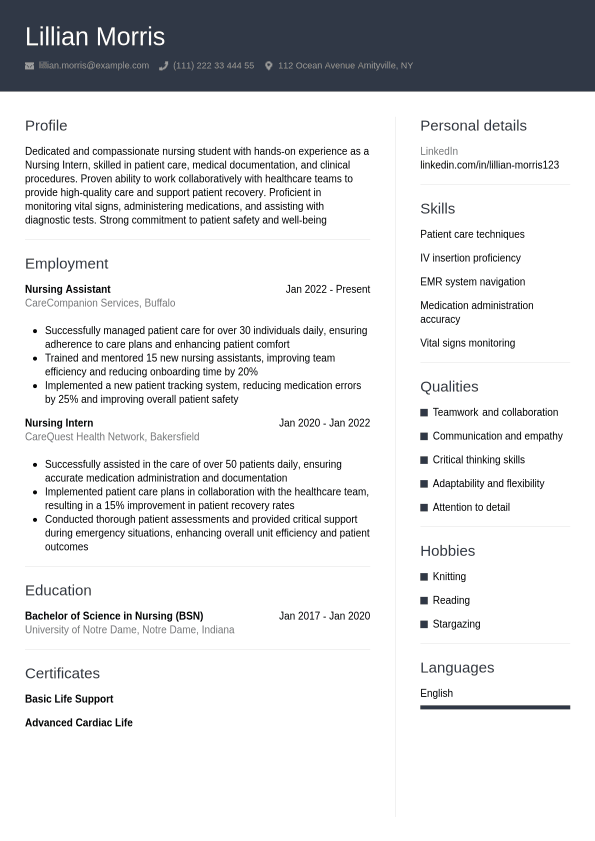 Nursing Student Resume Writing Guide & Tips | Jobseeker