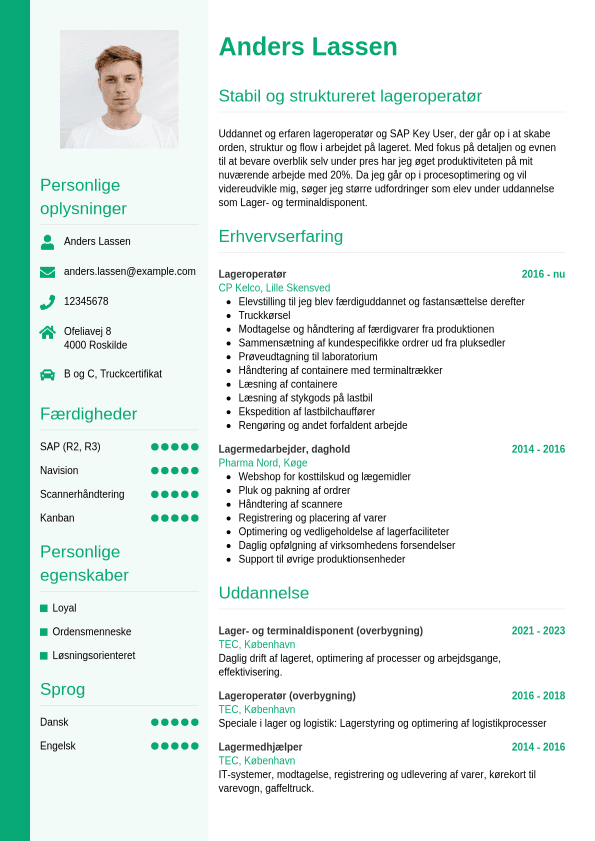 CV-eksempel ung under 18 | Jobseeker