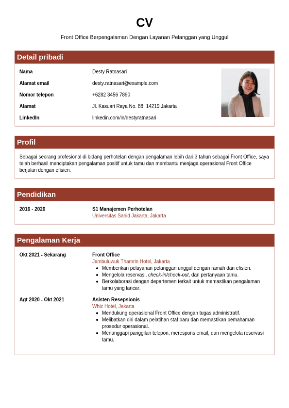 Contoh CV | Jobseeker