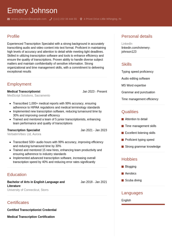 Resume Examples | Jobseeker