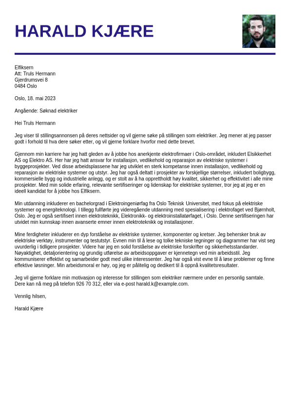 Jobbsøknad eksempler | Jobseeker