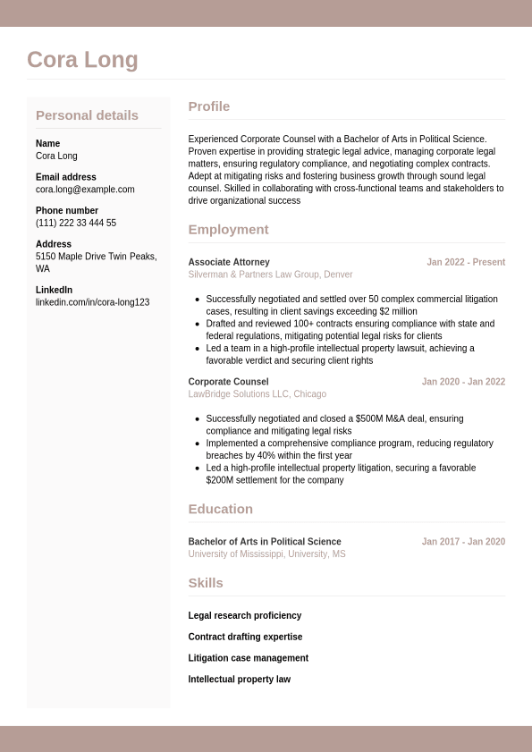 PwC Resume Example | Jobseeker