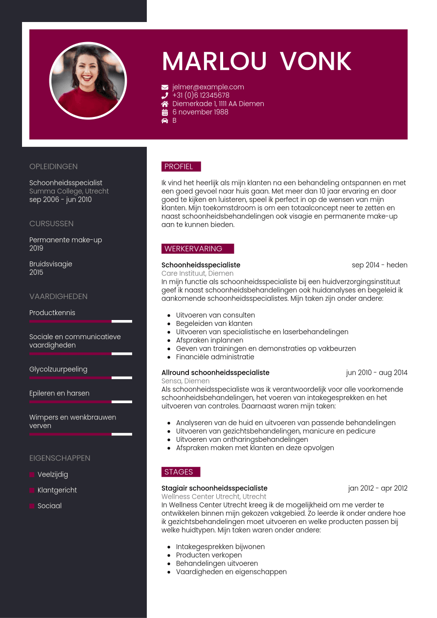 CV-templates en lay-outs | Jobseeker
