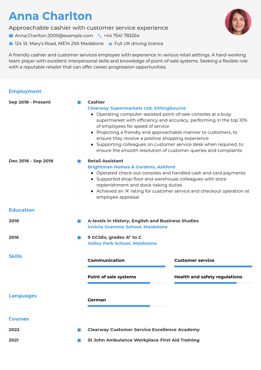 Cashier CV Writing Guide & Tips | Jobseeker