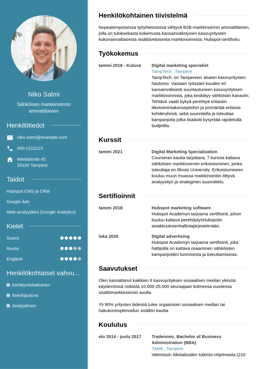CV-mallipohjat | Jobseeker