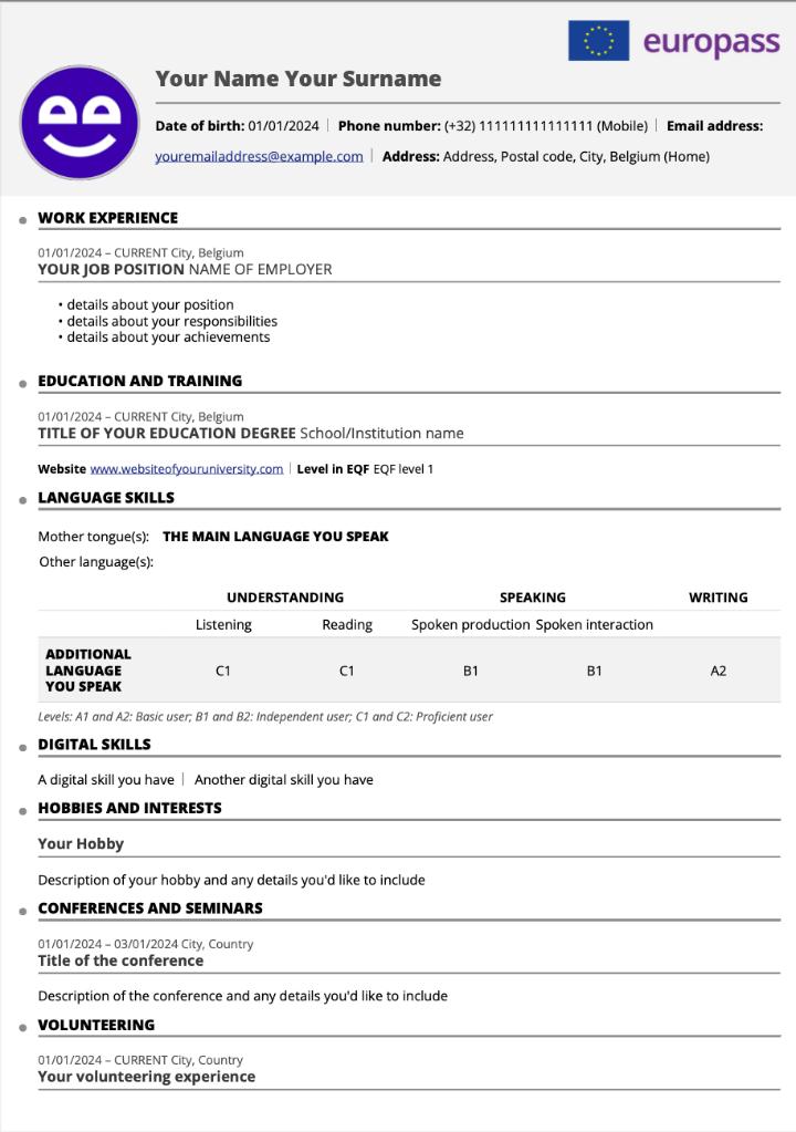 Europass CV: EU CV-standarden | Jobseeker
