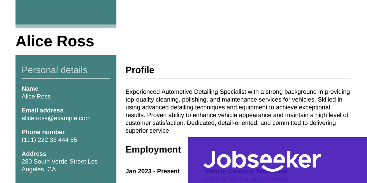 Car Wash Resume Example & Writing Guide | Jobseeker