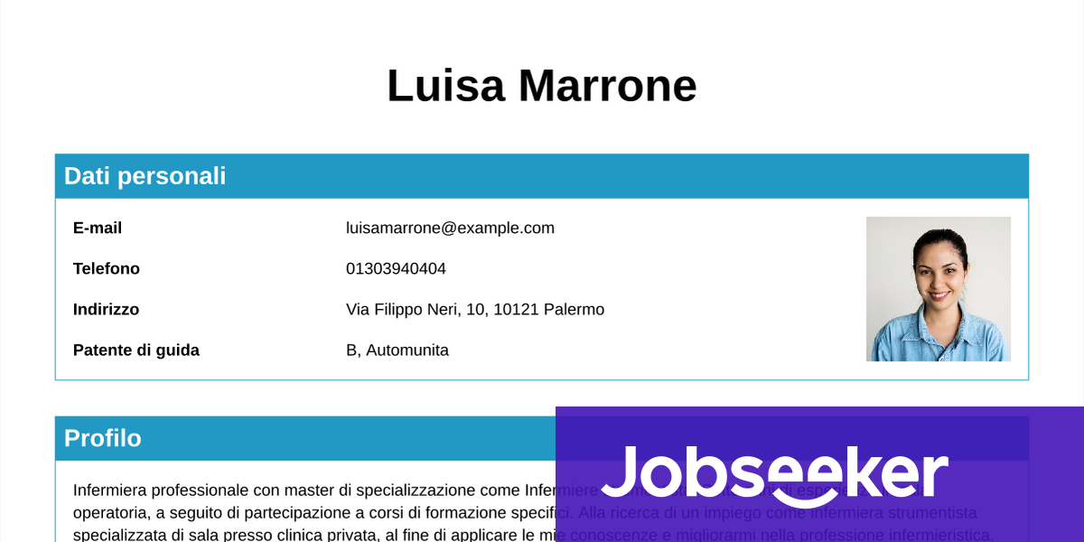 Esempio di CV per Infermiere | Jobseeker