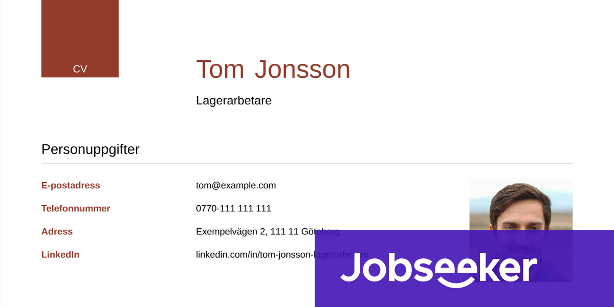 CV exempel lagerarbetare | Jobseeker