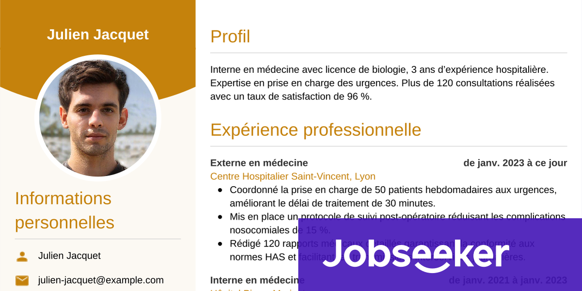 CV d’interne en médecine : exemple et conseils | Jobseeker
